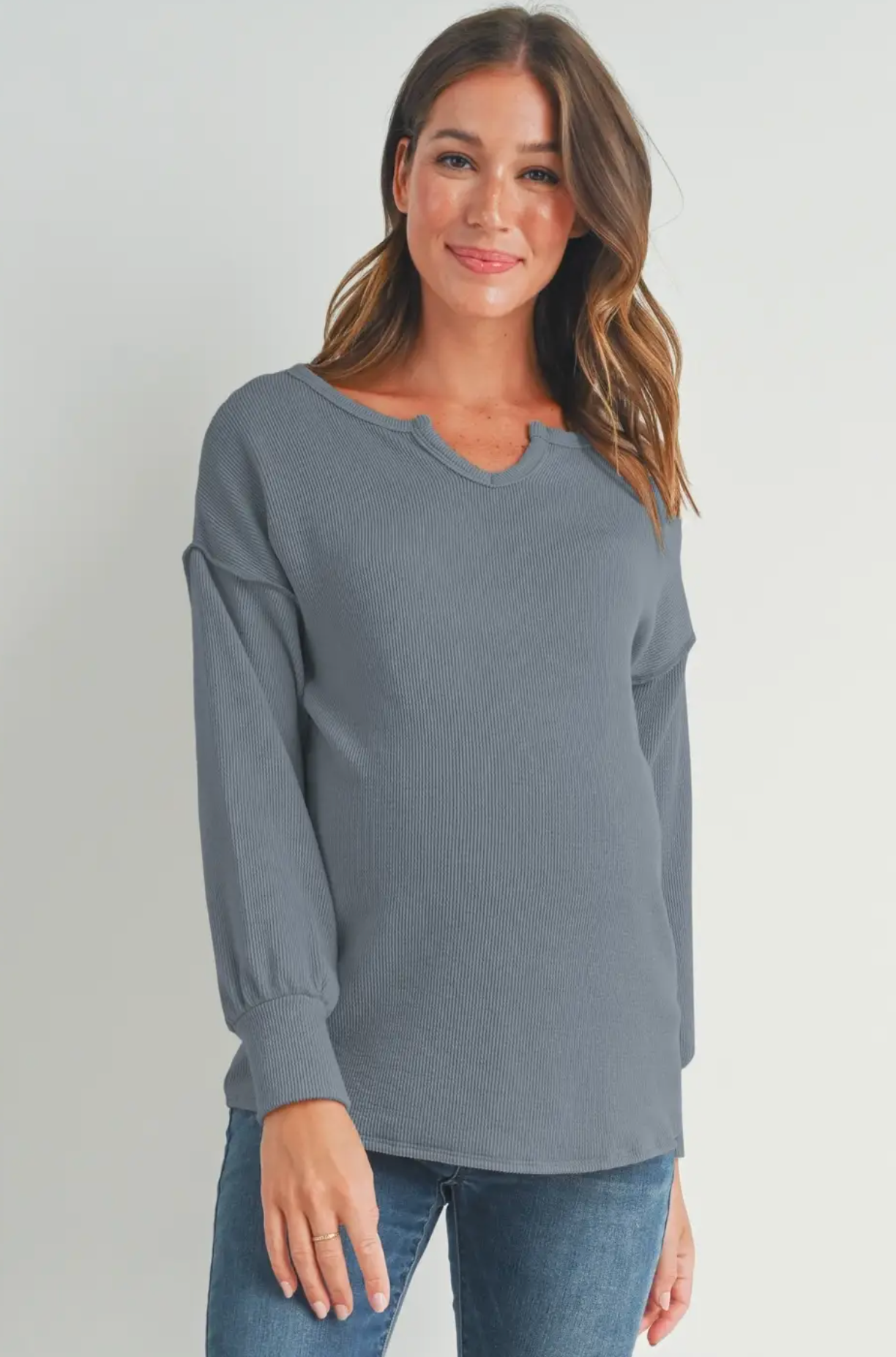 Dusty Grey Rib Knit Maternity Top – Mickey Roo Maternity & Nursery